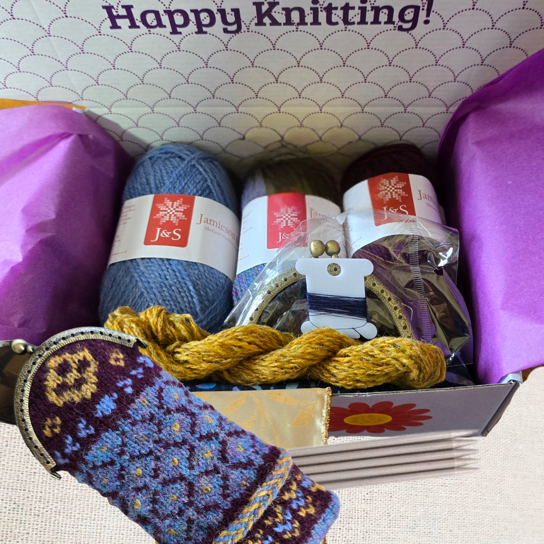 Latvian Eyeglasses Case, Stranded Colorwork Kit – Sweet Meadow Knits